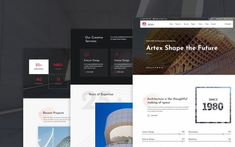 Artex - Architecture, Interior Design & Construction WordPress Theme - Template Witch