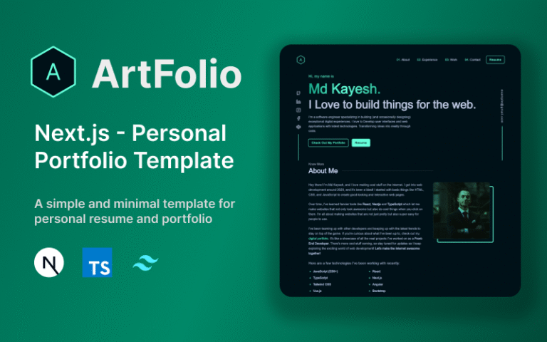 ArtFolio - React Portfolio Template with Nextjs - Template Witch