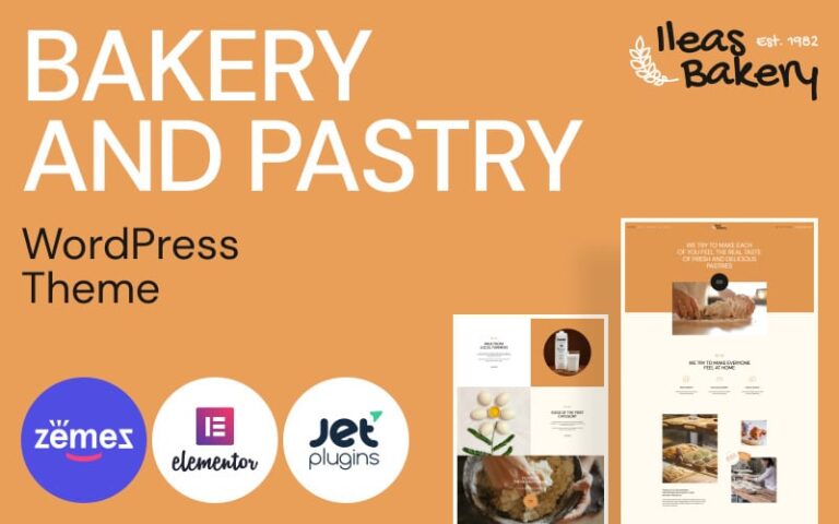 Bakery and Pastry - Ileas Bakery WordPress Theme - Template Witch