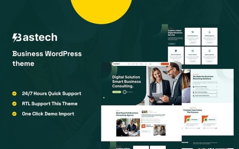 Bastech - Business WordPress Theme | Advanced WordPress Theme for Marketing Professionals ...