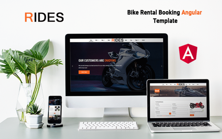 Bike Rental Booking Website Angular Template - Template Witch