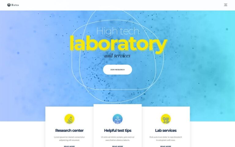 Biotex - Medical Laboratory WordPress Theme - Template Witch
