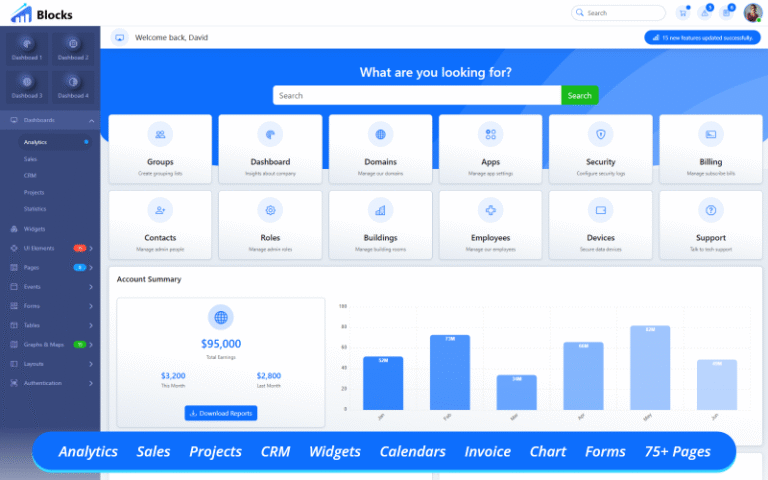 Blocks – Multipurpose Bootstrap Admin Dashboard Template - Template Witch