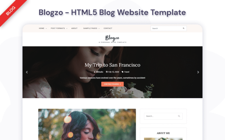 Blogzo - HTML5 Blog Website Template - Template Witch