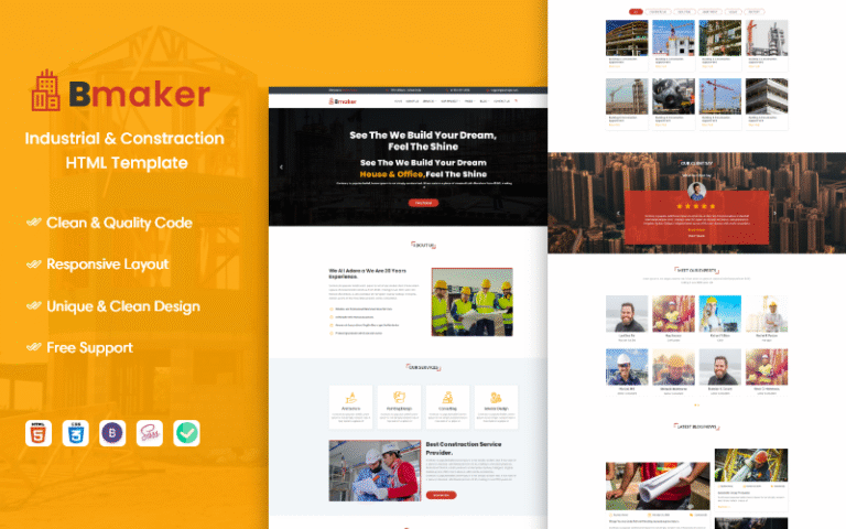 Bmaker Responsive HTML Website Template - Template Witch