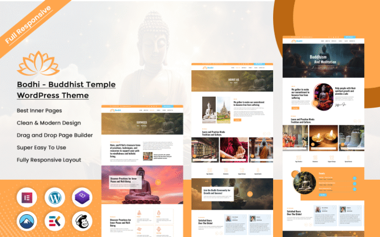Bodhi - Buddhist Temple Wordpress Theme - Template Witch