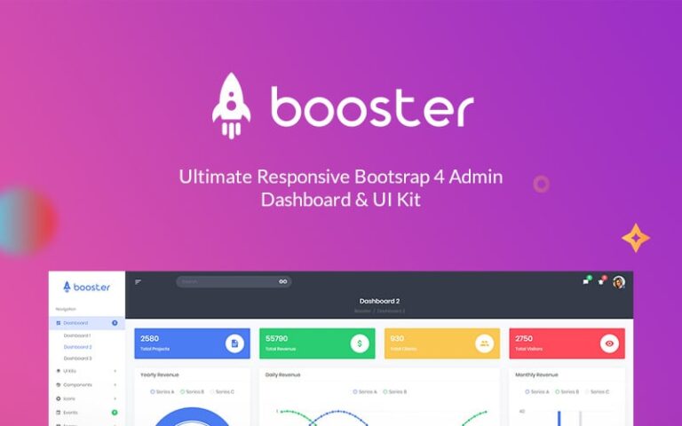 Booster - Bootstrap + Laravel Dashboard Admin Template - Template Witch