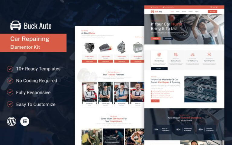 Buck Auto - Car Repair Elementor kit - Template Witch