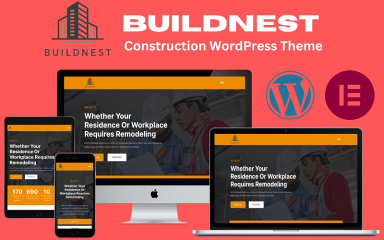BuildNest - Construction Elementor WordPress Theme - Template Witch