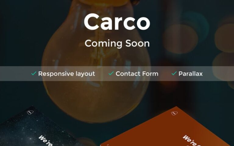 Carco - Coming Soon HTML5 Specialty Page - Template Witch