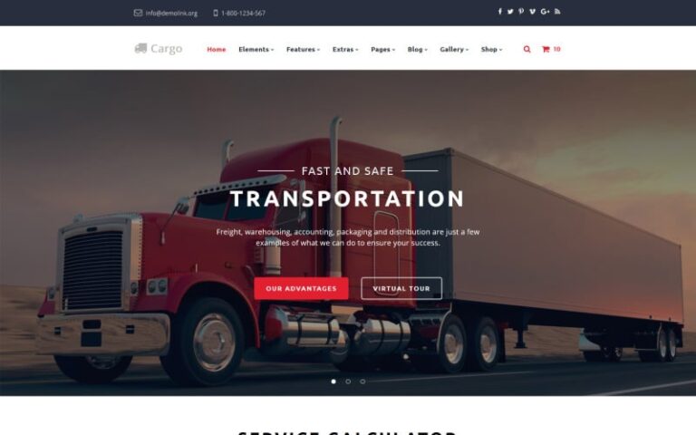Cargo - Multipurpose Transportation Website Template - Template Witch