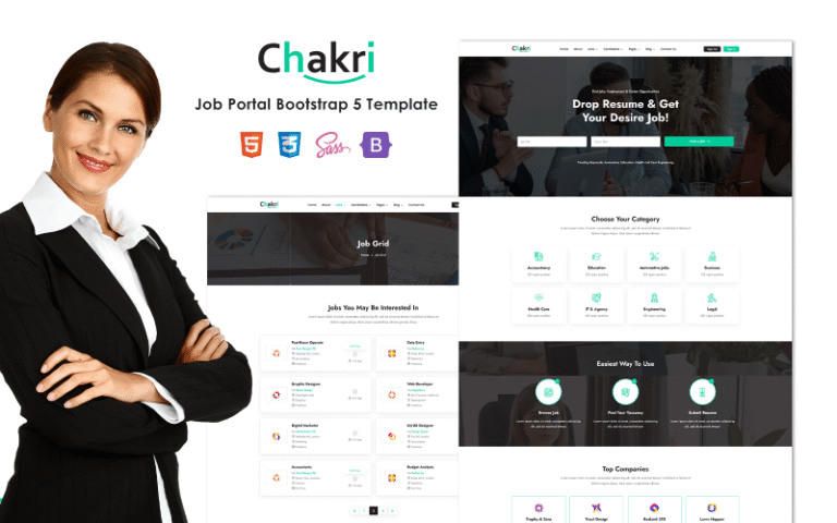 Chakri - Job Portal Bootstrap 5 Website template - Template Witch