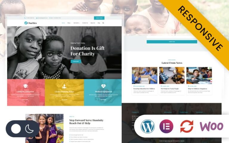Charities - Charity NonProfit Fundraising Elementor WordPress Responsive Theme - Template Witch