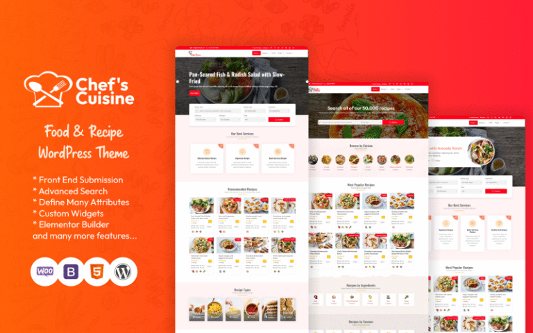 Chef's Cuisine - Responsive Recipe WordPress Theme - Template Witch
