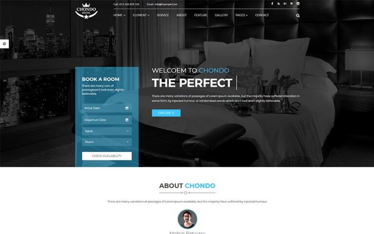Chondo - Hotel HTML Website Template - Template Witch
