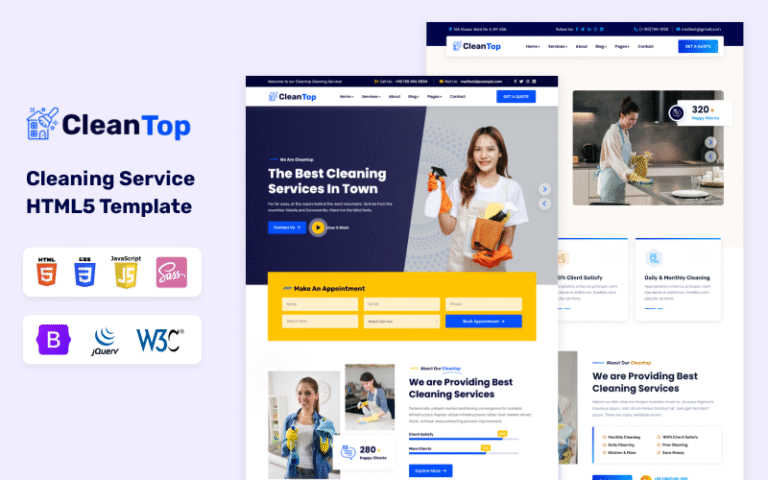 CleanTop - Cleaning Service HTML Template - Template Witch