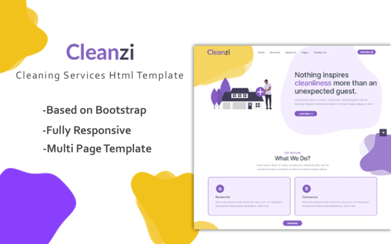 Cleanzi - Cleaning Service Html Website Template - Template Witch
