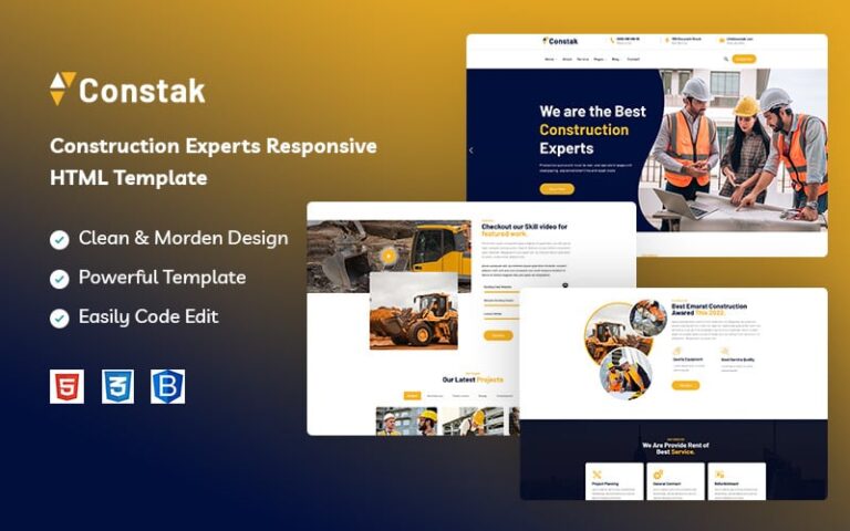 Constak – Construction Experts Website Template - Template Witch