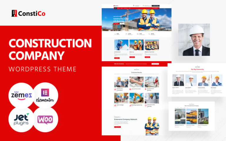 Constico - Construction WordPress Elementor Theme - Template Witch