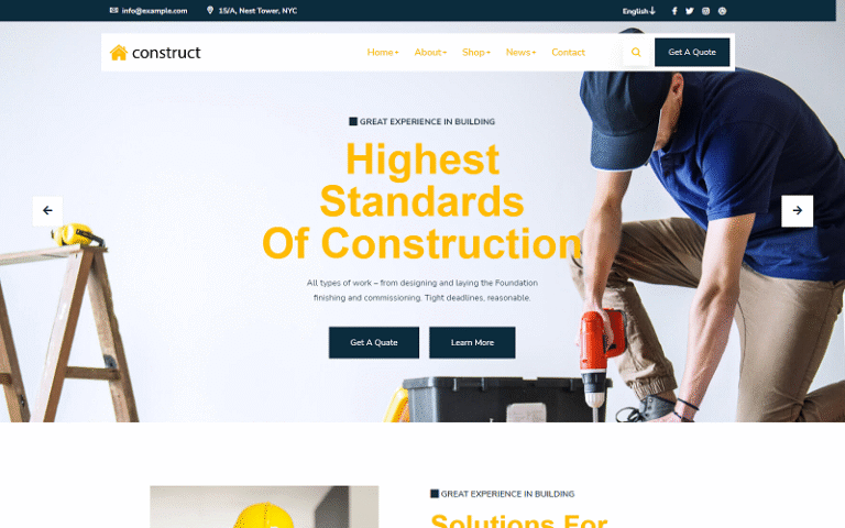Construct Construction HTML Template - Template Witch