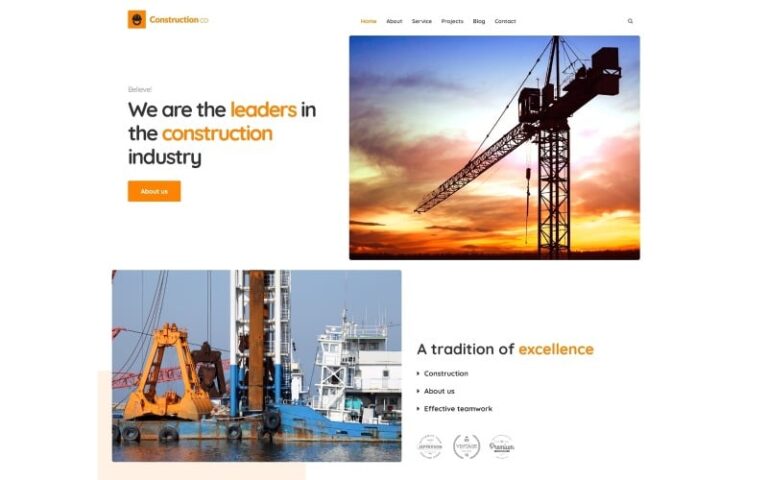 Construction Business WordPress Theme - Template Witch