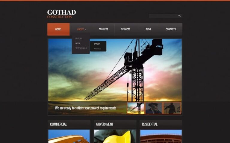 Construction Company Website Template - Template Witch