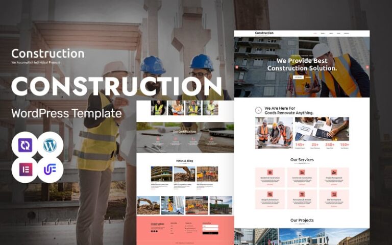 Construction - Engineering, Builder And Architecture WordPress Elementor Theme - Template Witch