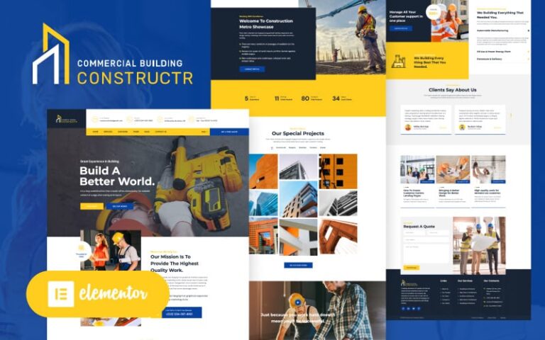 Constructr - Construction Industry WordPress Elementor Theme - Template Witch