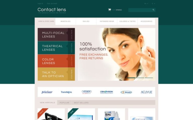 Contact Lens Store PrestaShop Theme - Template Witch