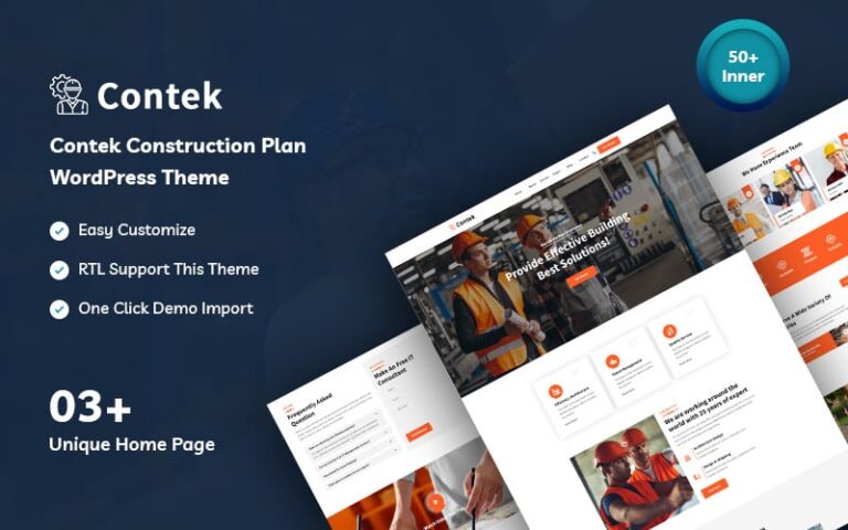 Contek - Construction Plan WordPress Theme - Template Witch