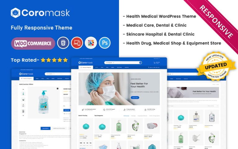 Coromask - The Premium Medical Responsive WooCommerce Theme - Template Witch