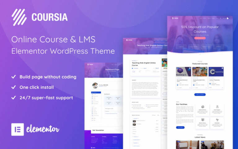 Coursia - Course & LMS WordPress Elementor Theme - Template Witch