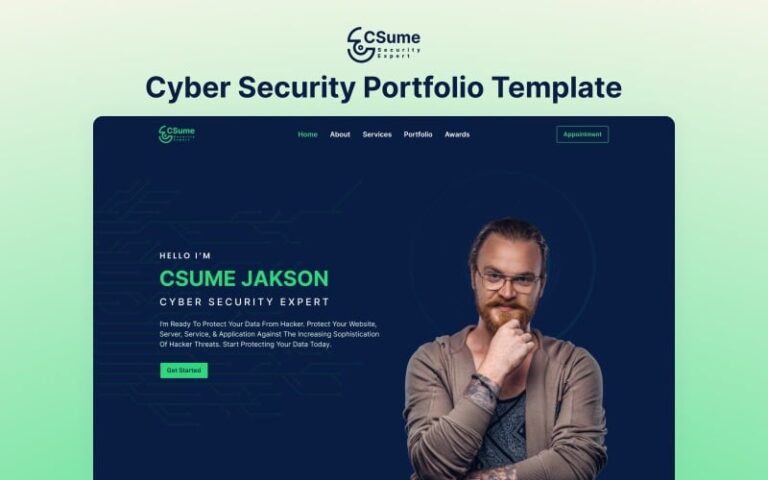Csume – Responsive Cyber Security Portfolio Next.Js Template - Template ...