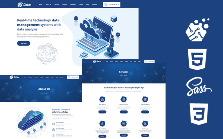 Datax - Data Science & Machine Learning Html5 Css3 Theme Website Template - Template Witch
