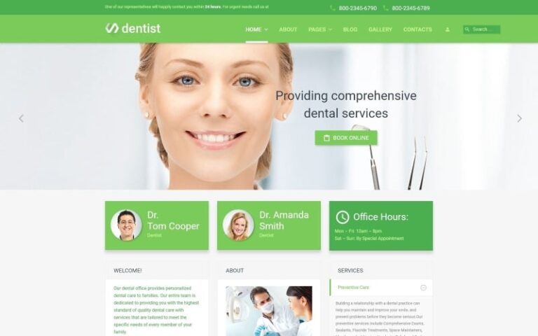 Dentist responsive Joomla Template - Template Witch