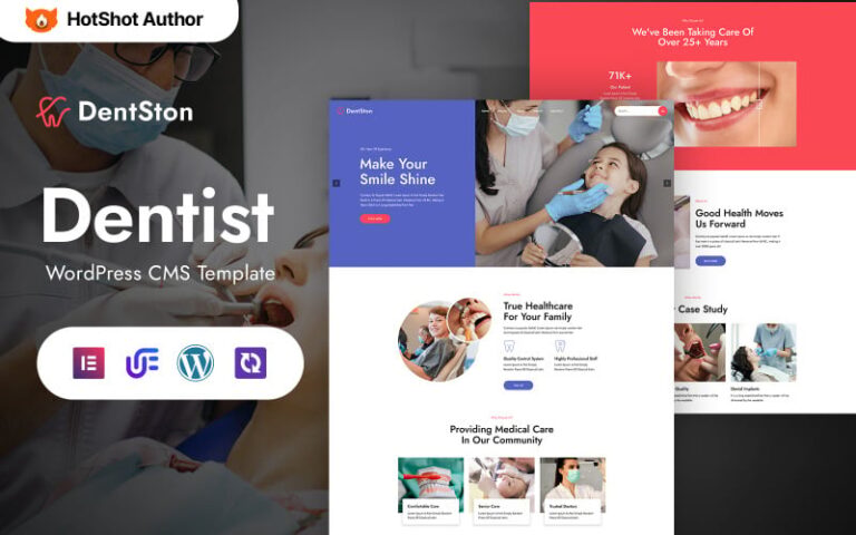 DentSton - Dentistry Multipurpose WordPress Elementor Theme - Template Witch