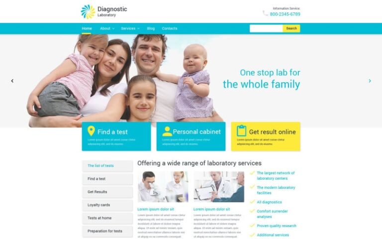 Diagnostic Laboratory WordPress Theme - Template Witch