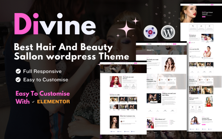 Divine Hair And Beauty Salon- Wordpress Theme - Template Witch