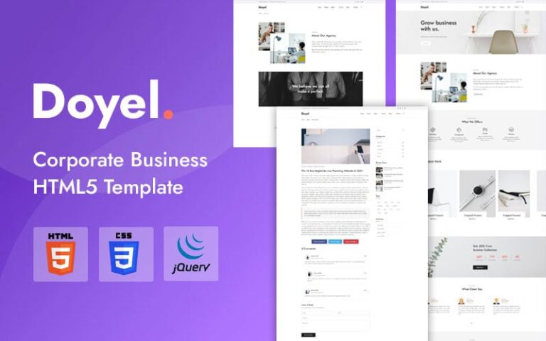 Doyel - Corporate Minimal HTML5 Template - Template Witch