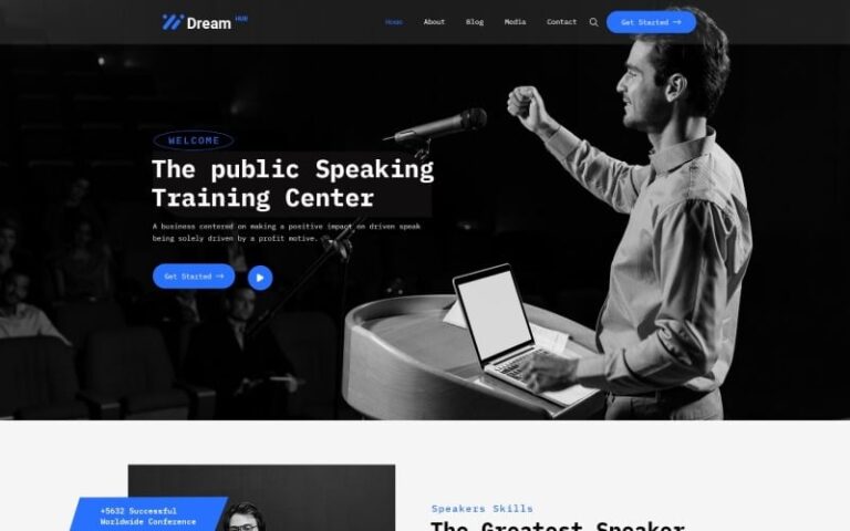 DreamHub Public Speaker HTML5 Template - Template Witch