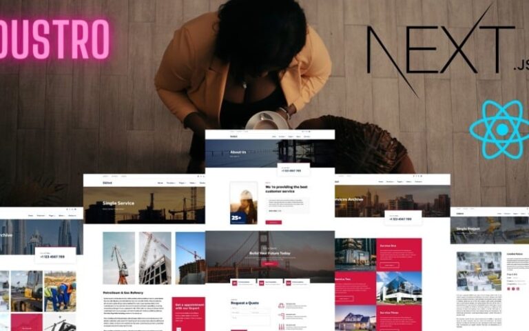 Dustro - ReactJS and NextJS Construction Website template - Template Witch