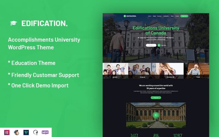 Edification - Accomplishments University WordPress Theme - Template Witch