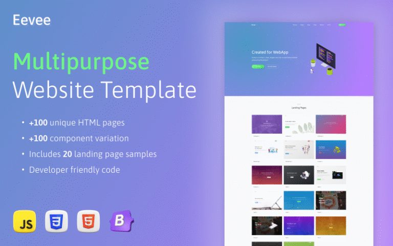 Eevee - Multipurpose Bootstrap HTML Template - Template Witch