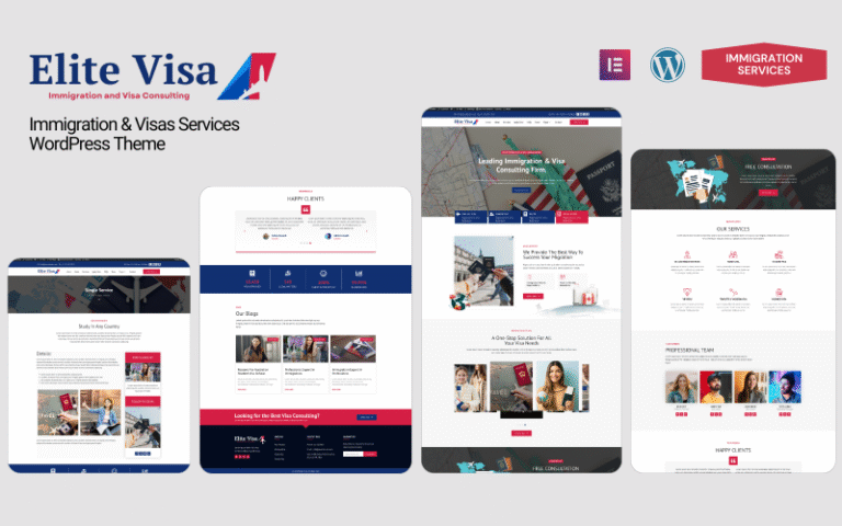 Elite Visa - Visa Tourism & Immigration Services WordPress Theme - Template Witch