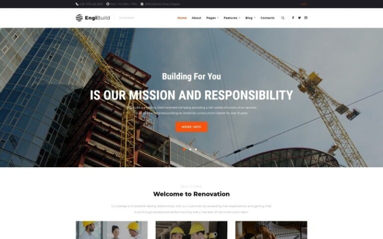 EngiBuild - Construction WordPress Theme - Template Witch