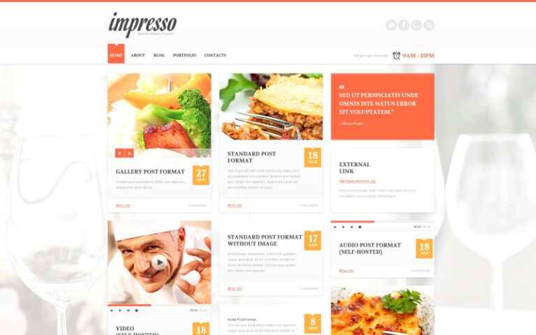 European Restaurant Responsive WordPress Theme - Template Witch
