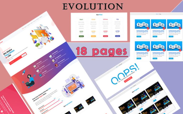EVOLUTION - Fully Responsive Multi-Page Website Template - Template Witch