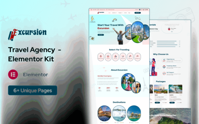 Excursion - Travel Agency Elementor Kit - Template Witch