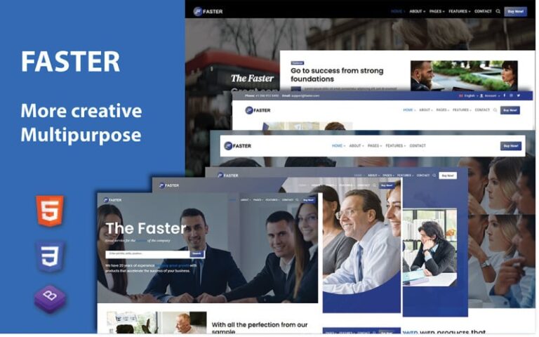 Faster-Multipurpose Responsive HTML Website Template - Template Witch