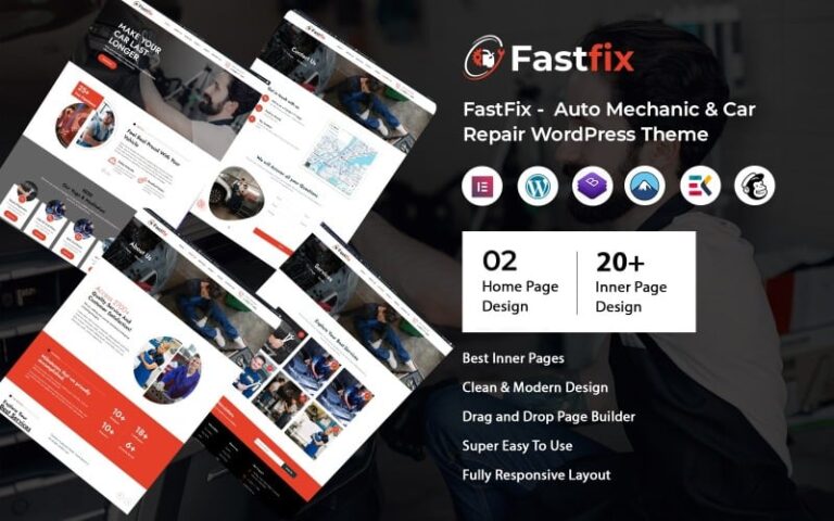FastFix - Auto Mechanic & Car Repair WordPress Theme - Template Witch